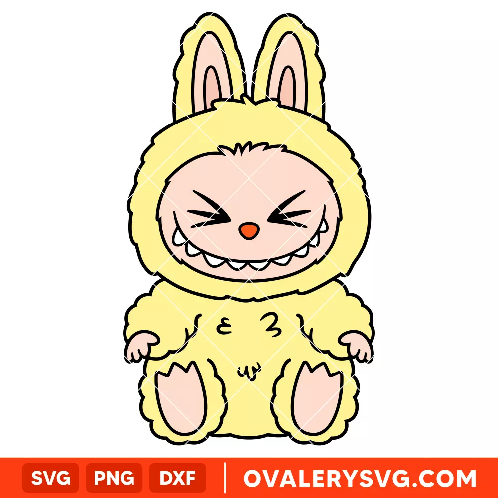 Labubu Sitting Yellow SVG, The Monsters SVG, Cute Monsters SVG, Cricut ...